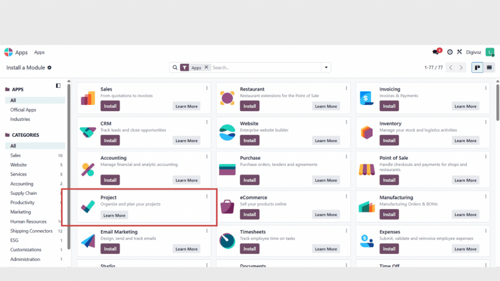 Arti Dan 5 Cara Membuat Project Dengan Odoo 18.0 Versi Digivoz